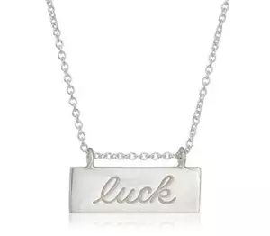 Me & Ro Sterling Silver Double-Sided Luck ID Pendant Necklace