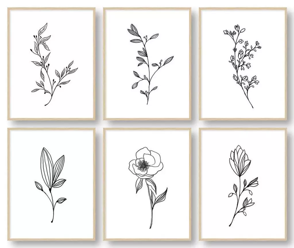 Botanical Plant Wall Art Prints, pi bon kado pou manman an