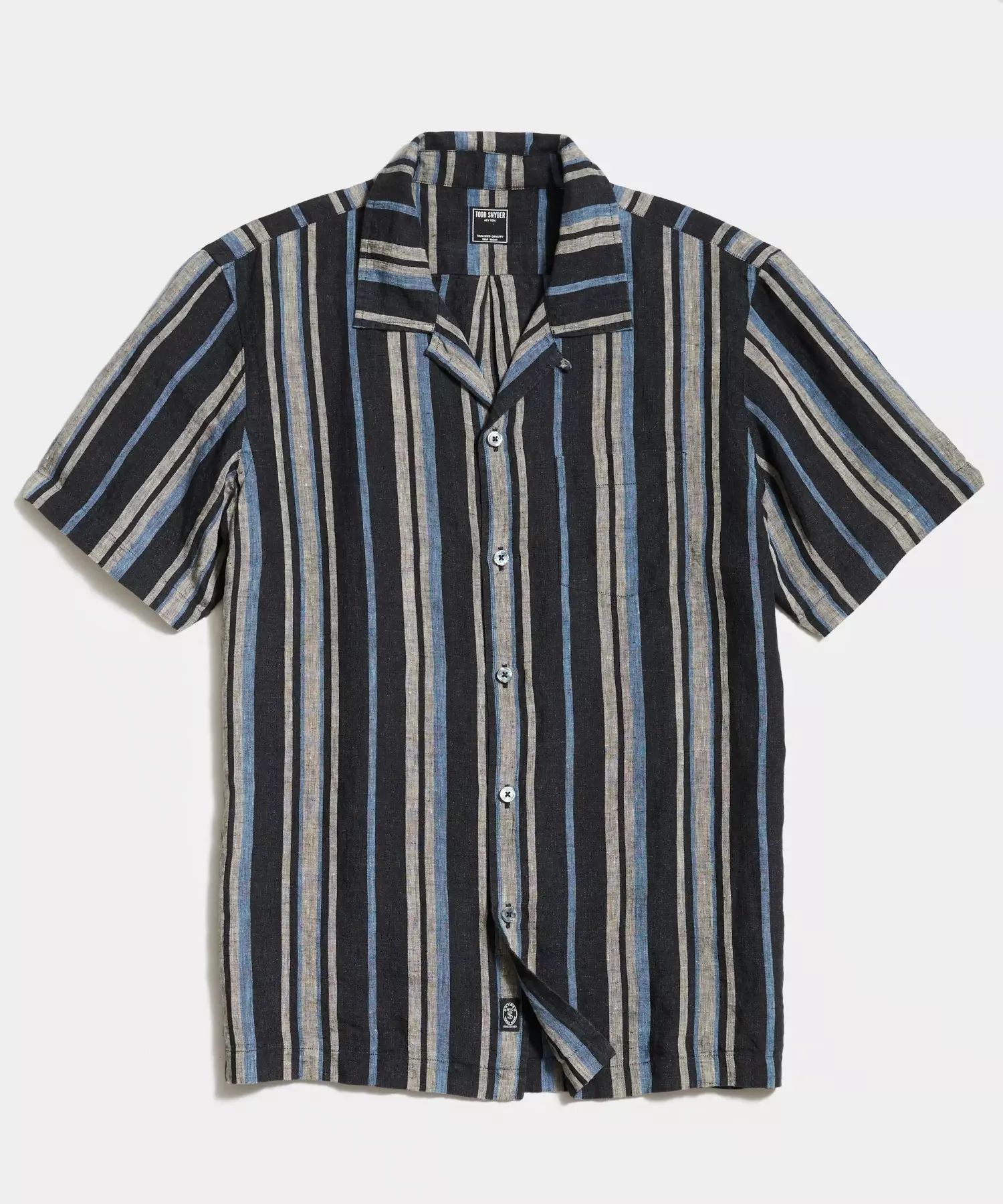 חולצת צווארון קמפ איטלקית עם שרוול קצר של טוד סניידר