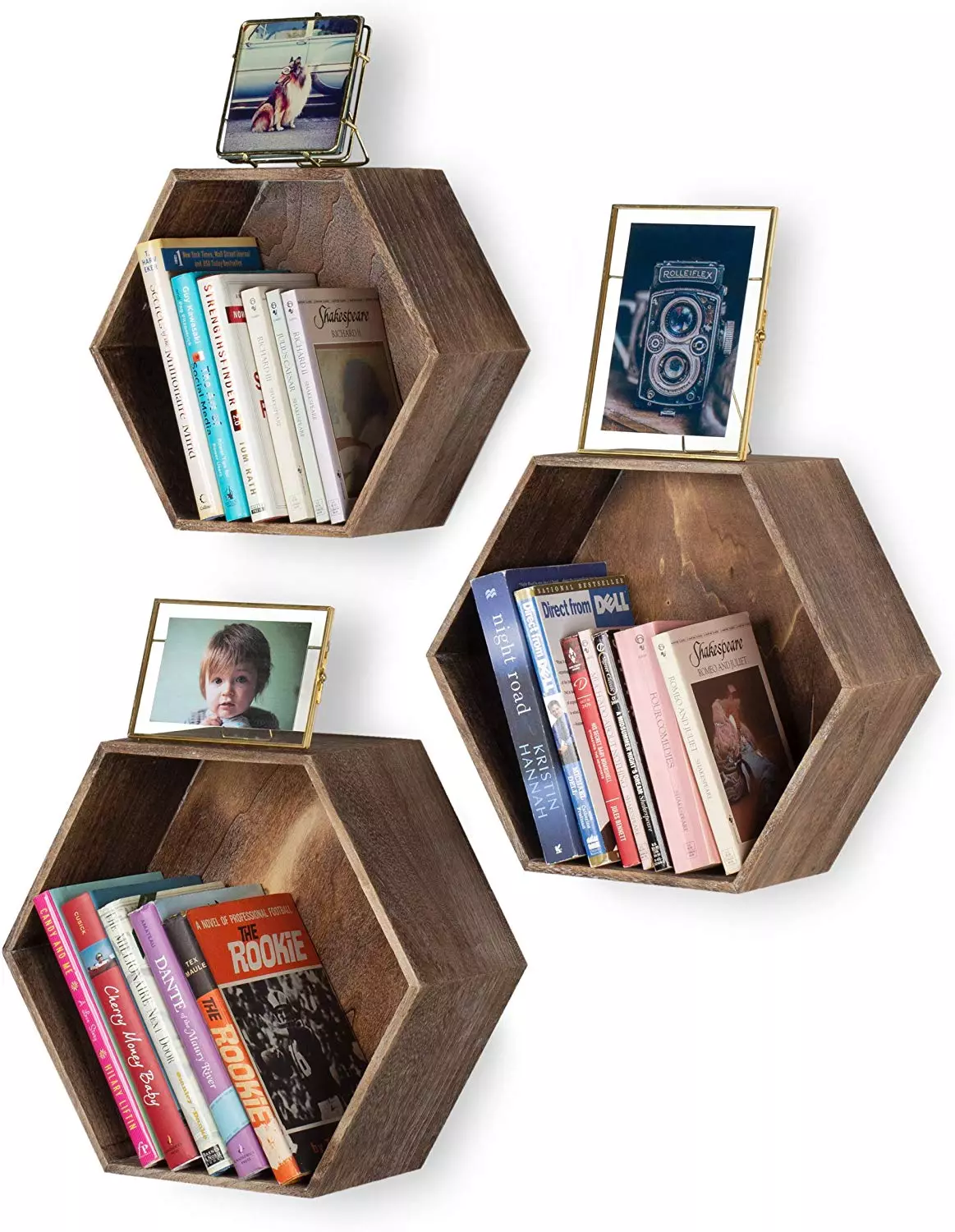 ti o dara ju lilefoofo bookshelves hexagon