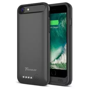 iPhone 7 बैटरी केस, Trianium Atomic Pro iPhone पोर्टेबल चार्जर iPhone 7 2016 (4.7 इंच) चार्जिंग केस [काला] 3200mAh विस्तारित बैटरी पैक पावर केस जूस बैंक कवर [Apple प्रमाणित भाग]