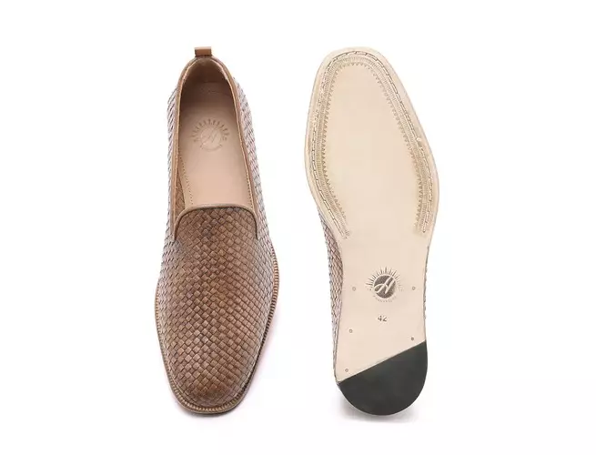 Woven Leather Loafers H vum Hudson