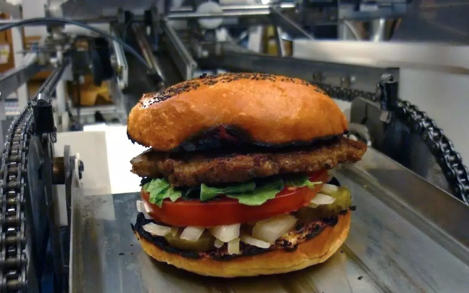 robô de hambúrguer de máquinas de impulso