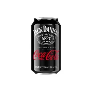 Jack Daniel's coca Cola Lata beltzak eta gorriak edateko prest