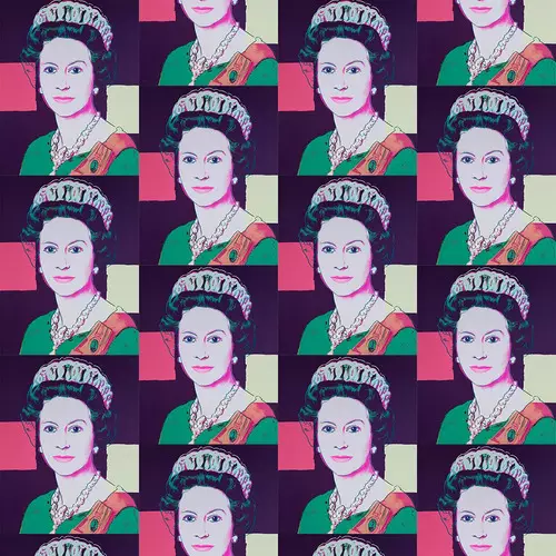 Fondo de pantalla de Andy Warhol x Flavor Paper Queen Elizabeth en EZ Papes