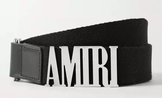 Amiri-3cm-Sulver-Tone-en-Leer-Trimmed-Webbing-riem