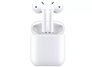 កាសស្តាប់ត្រចៀកប៊្លូធូសឥតខ្សែរបស់ Apple AirPods True Wireless (ជំនាន់ទី 2) ជាមួយនឹងប្រអប់សាកថ្ម