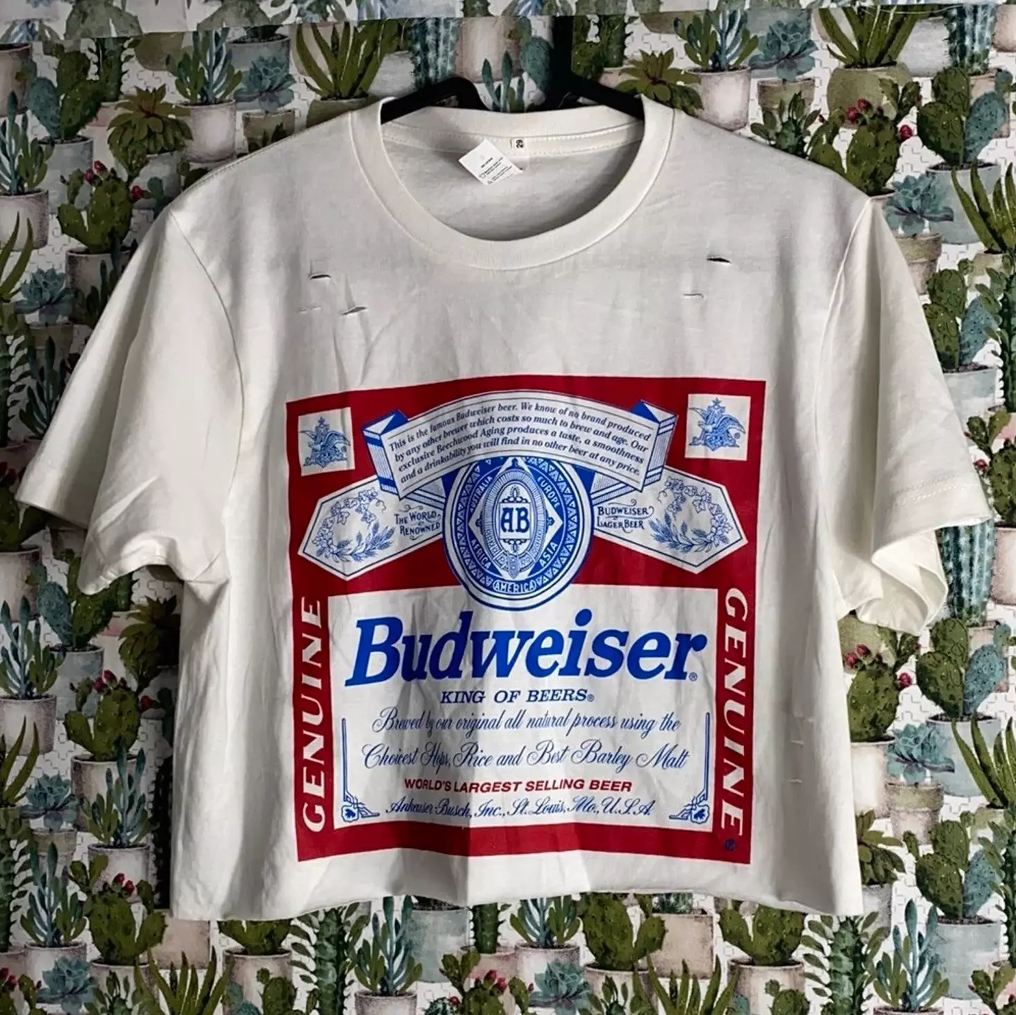 Bijgesneden T-shirt van Budweiser