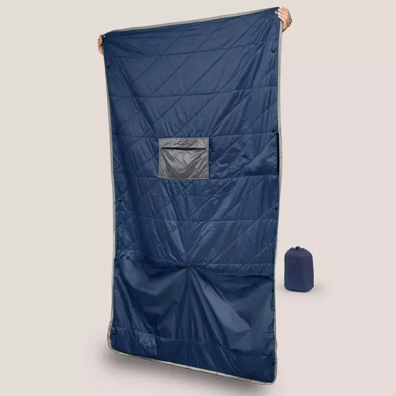 Gravel Blue Layover™ Travel Blanket