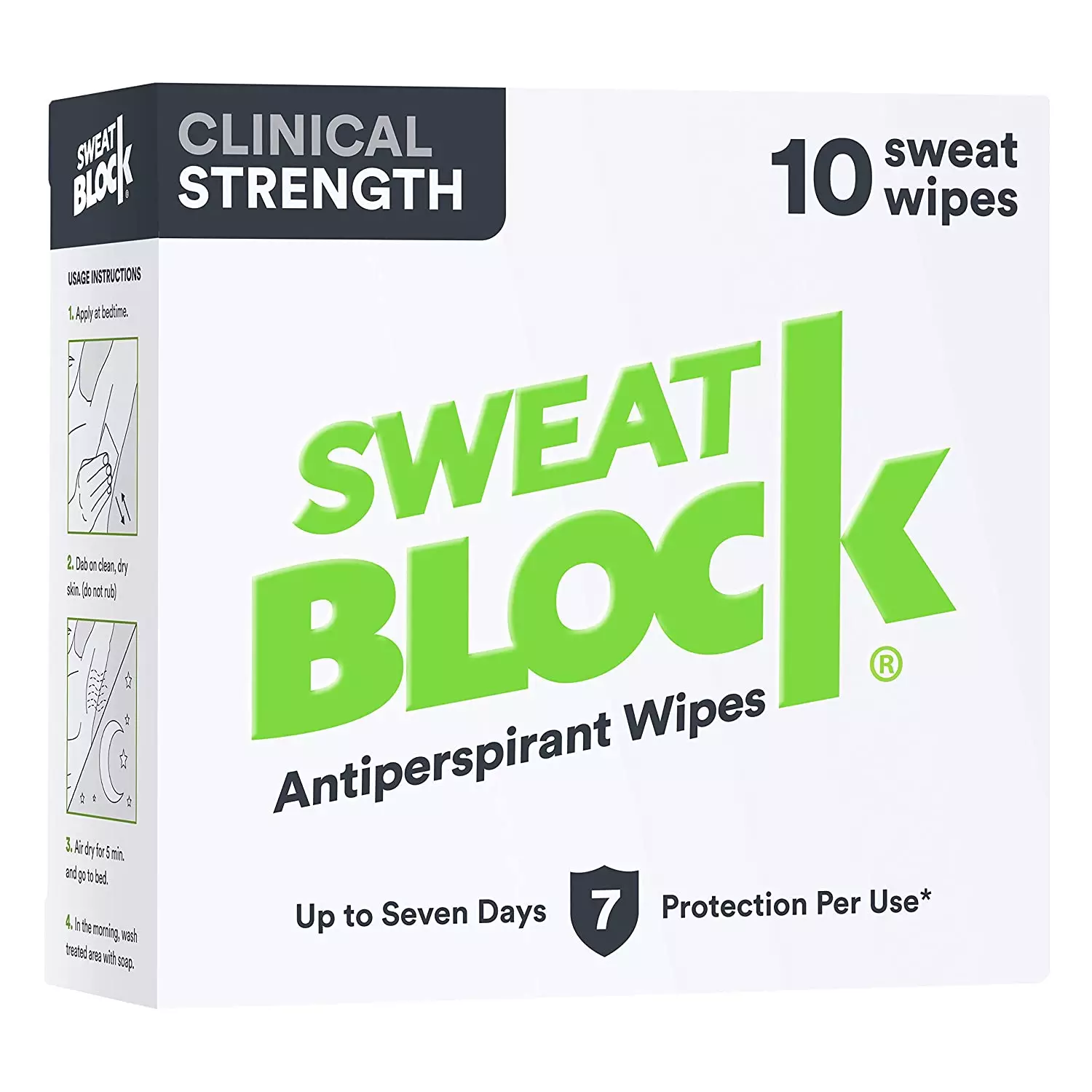 SweatBlock klinikinio stiprumo antiperspirantinės servetėlės nuo hiperhidrozės