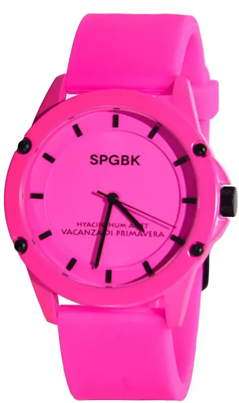 warm pienk neiging SPGBK-Forever-Pink-Silikoon-Strap-Watch