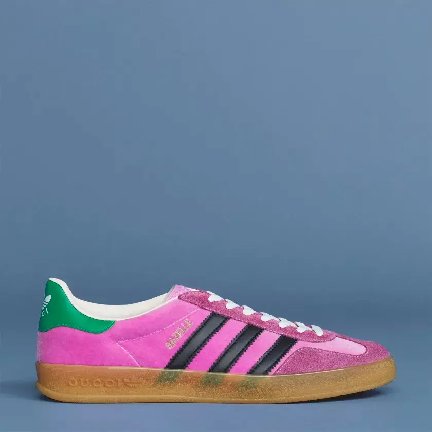 Dögös rózsaszín trend Adidas-X-Gucci-Gazelle-Cipők