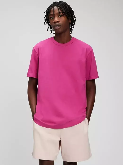 vroče roza gap organska majica s kratkimi rokavi