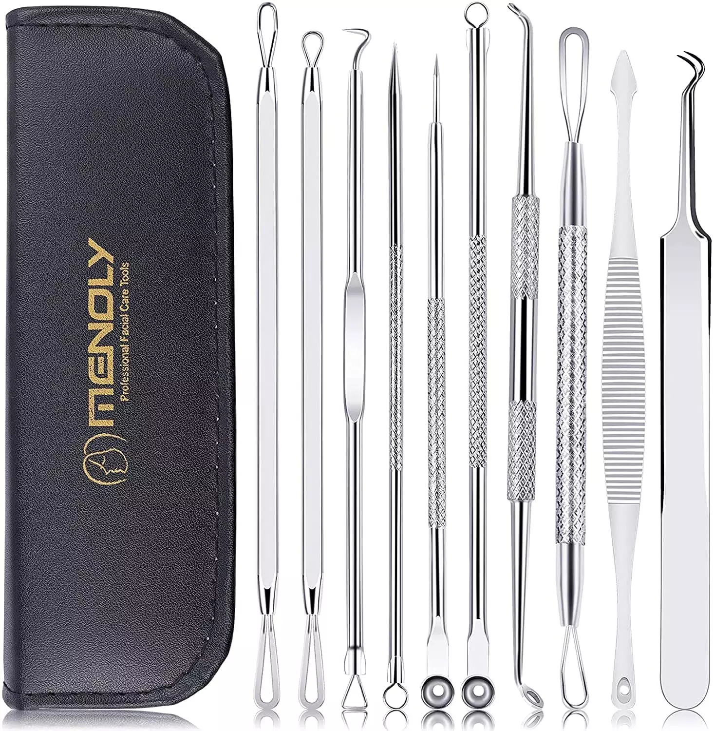 Menoly Blackhead Remover Pimple Popper Tool Kit; alat mbusak blackhead paling apik