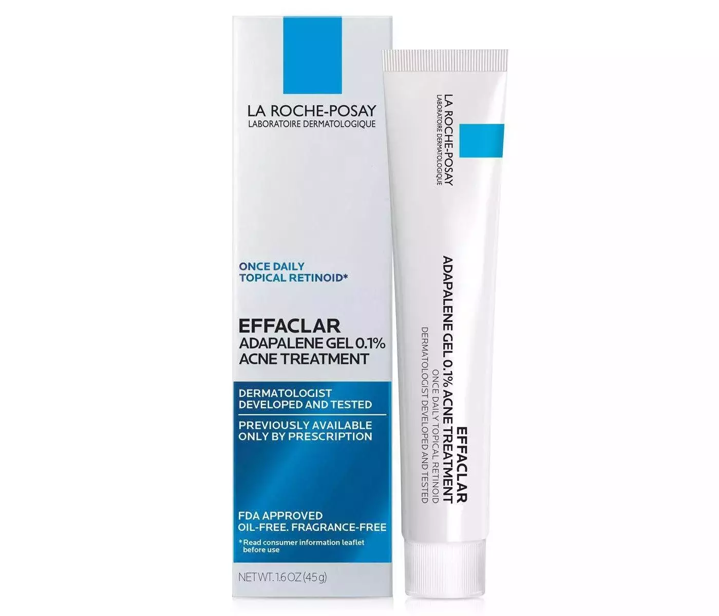 La Roche-Posay Effaclar Adapalene Gel 0,1 % aktuell retinoid aknebehandling; beste hudorm remover retinol behandling