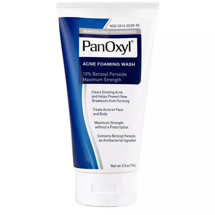 PanOxyl Acne Foaming Wash med 10 % benzoylperoksid; beste akne ansiktsvask