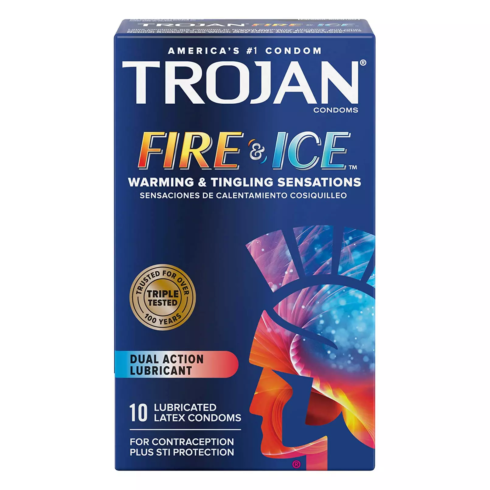 TROJAN Pleasures Ogień i lód Podwójnie nawilżane prezerwatywy