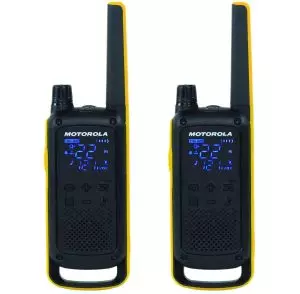 motorola walkie talkie geltona juoda