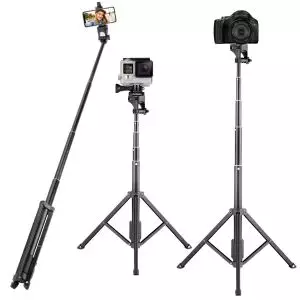 Eocean 54 Inci Extendable Selfie Stick Nangtung kaméra Tripod