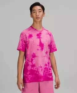 Lululemon's pink marble Metal Vent Tech Pfupi Sleeve Shirt 2.0