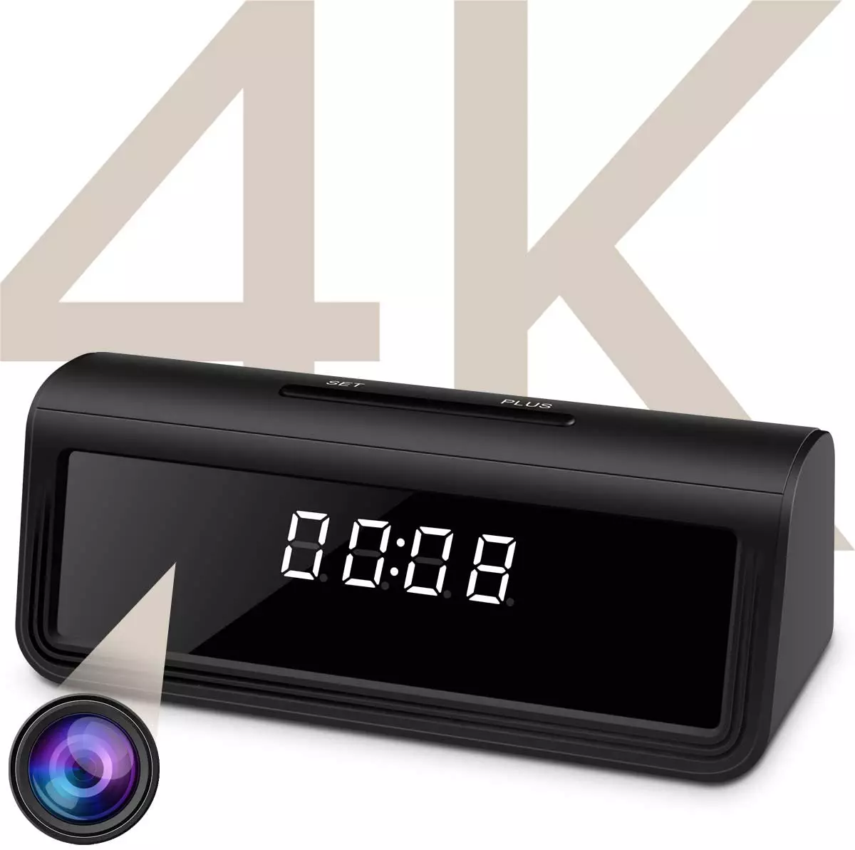 WAYMOON 4K Hidden Spy Camera Digital Clock, pi bon gadjèt espyon