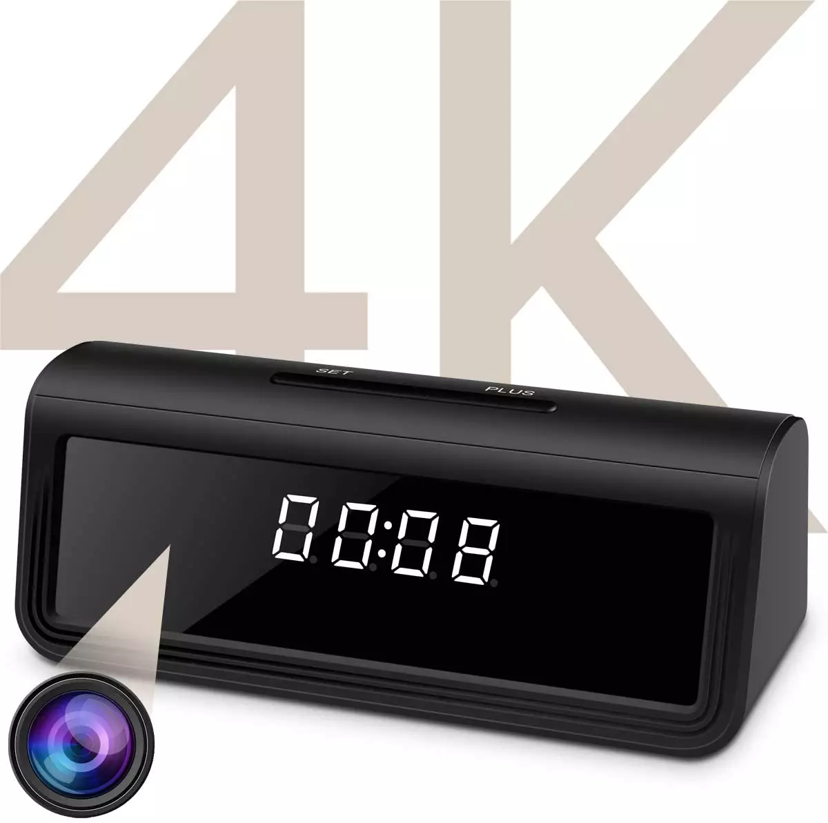 WAYMOON 4K Chobisika cha Spy Camera Digital Clock, zida zabwino kwambiri zakazitape