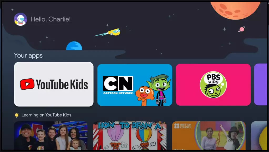 Гугл ТВ детски профил