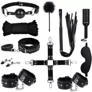 UTIMI 11-delige Leather Bondage Set, bêste seksboartersguod foar manlju