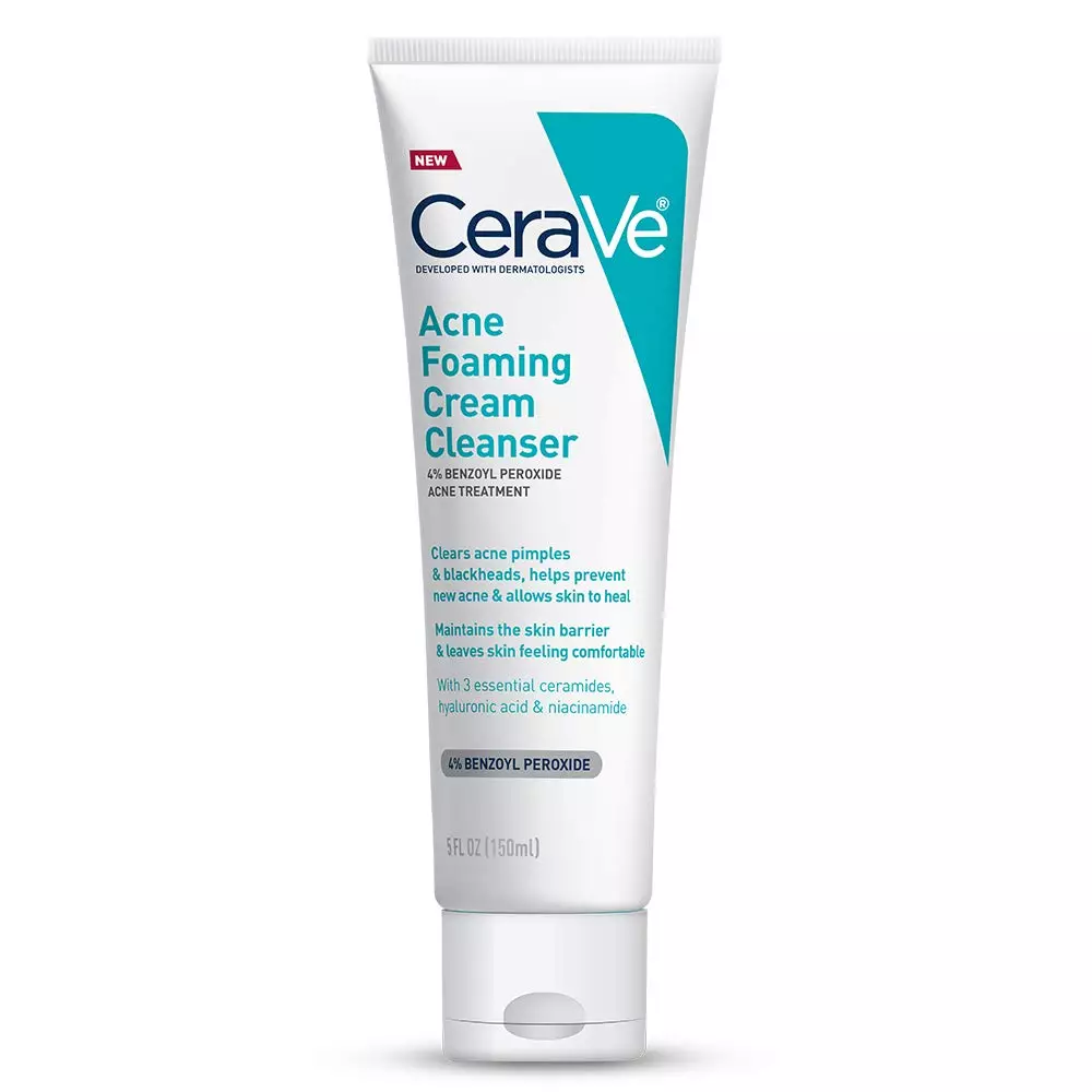 CeraVe Acne Foaming Cream Cleanser; sửa rửa mặt tốt nhất cho mụn trứng cá