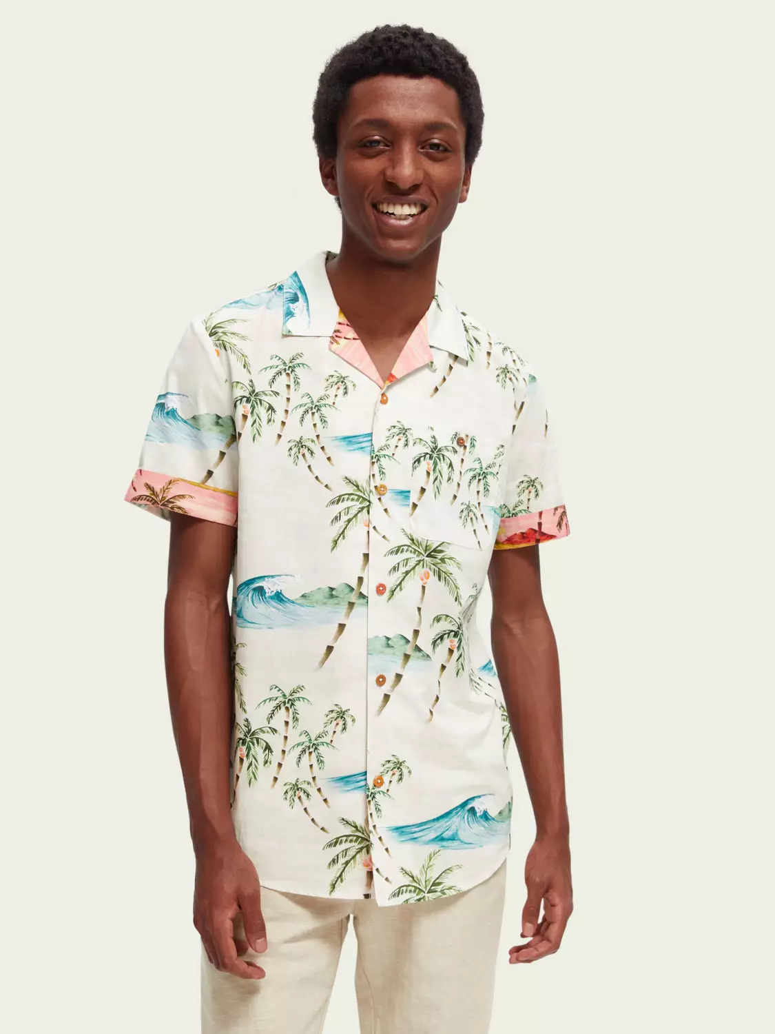 स्कॉच आणि सोडा हवाईयन प्रिंटेड शर्ट