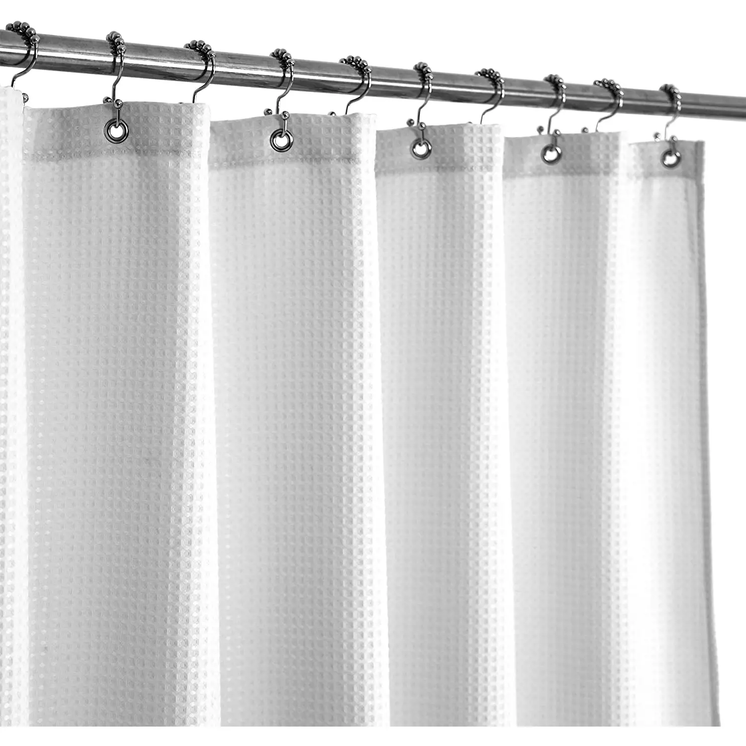 Waffle Weave Fabric Shower Curtain