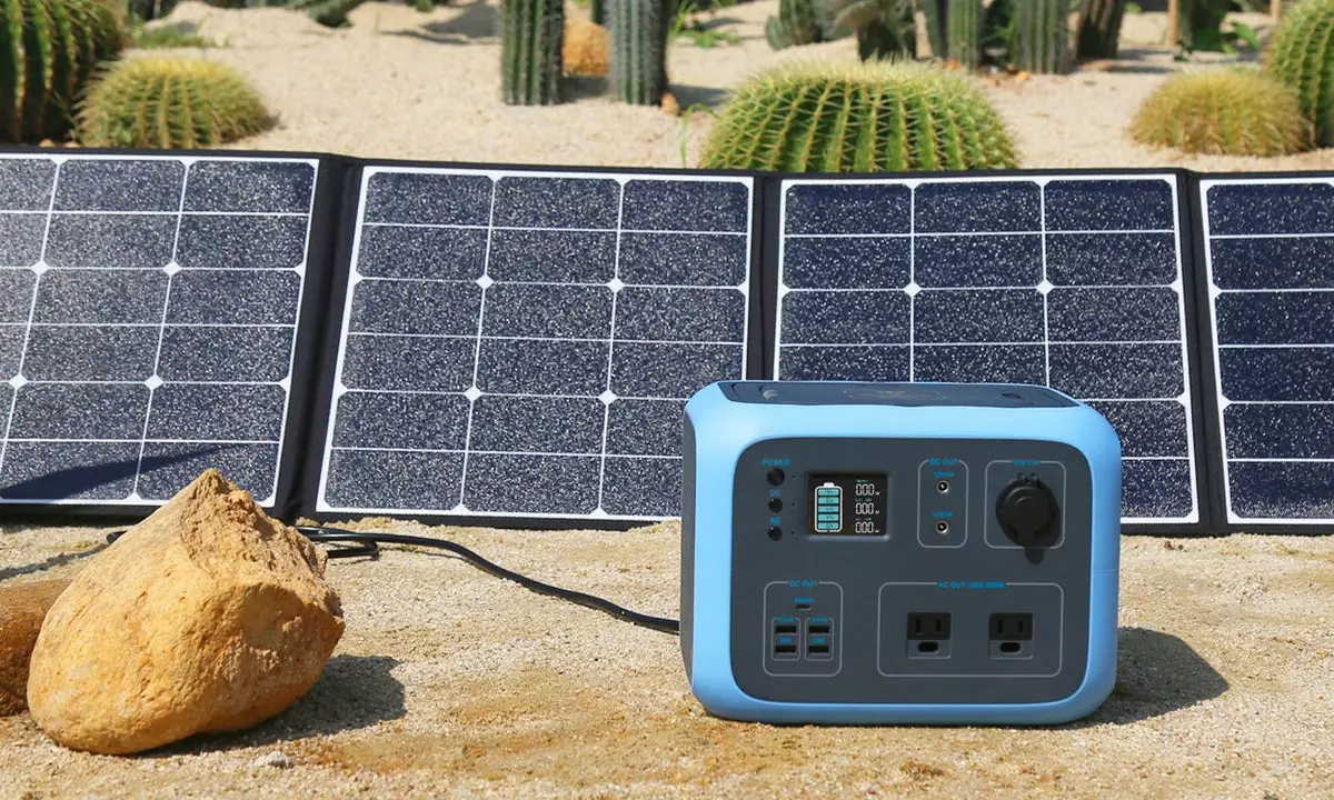 bluetti avec panneaux solaires, centrales électriques portables