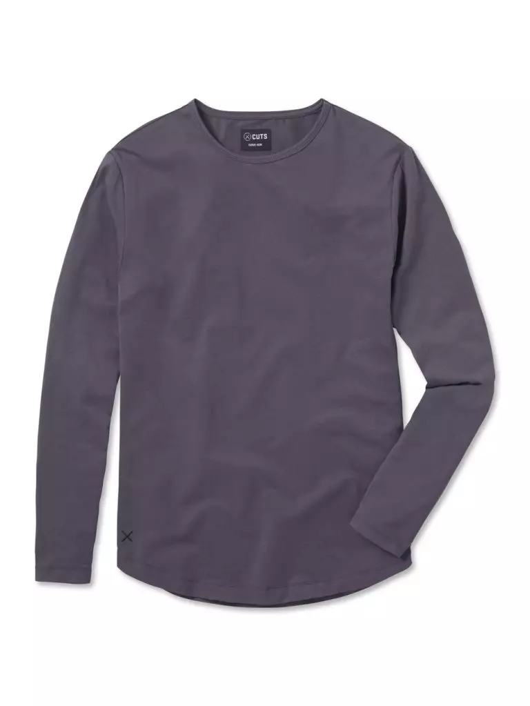 Leikkaukset Vaatteet L/S Crew Curve-Hem T-paita