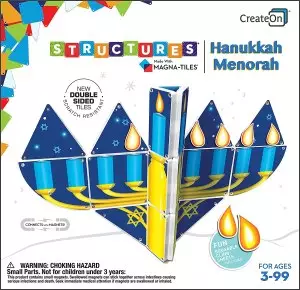 CreateOn Hanukkah Menorah Magna-Tiles Structures