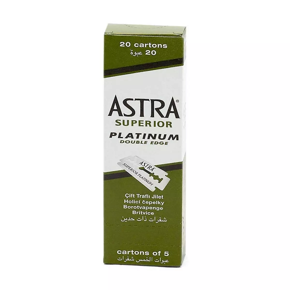 Lâminas de barbear de segurança de dois gumes Astra Platinum, 100 unidades