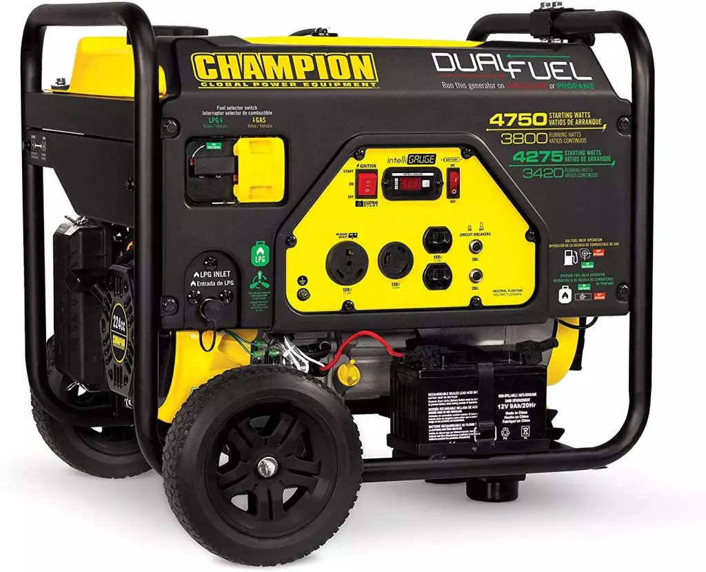 Champion 3800-Watt Dual Fuel RV Ready Portable Rafall