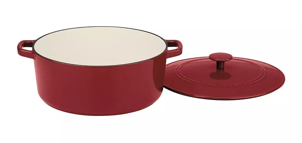 Casserole Clasurol o Haearn Bwrw Enamel 7-Chwart wedi'i Gorchuddio gan Gogydd Cuisinart