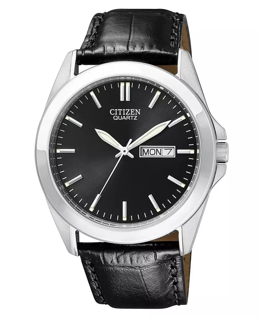 Citizen Black Croc ဖောင်းကြွ သားရေကြိုး နာရီ