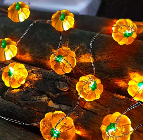Glass Poole Co LED Pumpkin String Lights