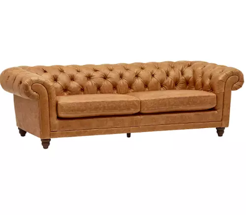 Bato ug Sagbayan Bradbury Chesterfield Tufted Leather Sofa Couch