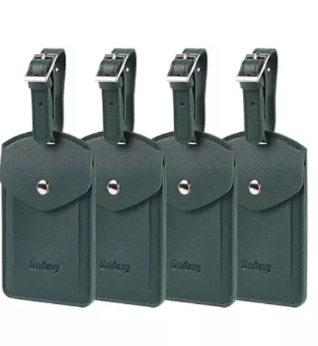 Кожен етикет за багаж от 4 пакета Sodsay с капак за поверителност