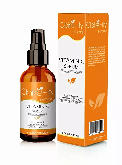 serums tal-wiċċ l-aħjar bejgħ tal-vitamina Ċ Amazon taħt $25 clair-ity organika vitamina e hyaluronic
