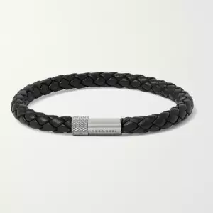 Hugo Boss Woven Leather Bracelet, beste leren herenarmbanden