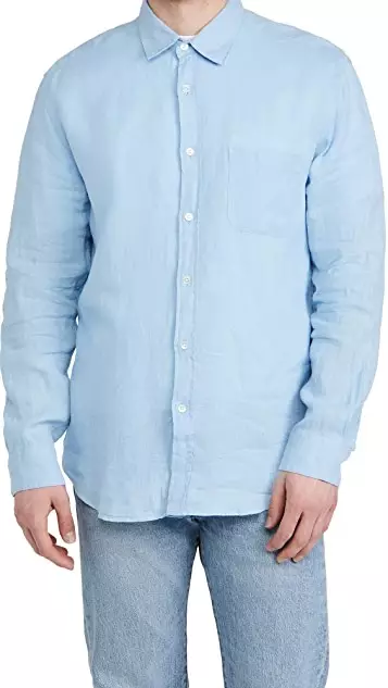 Portugisisk-flanel-langærmet-linned-skjorte