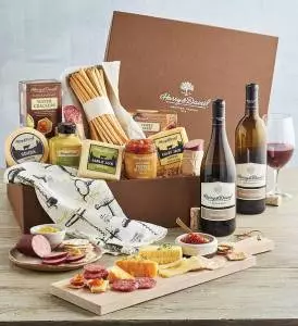 Harry & David wine thiab cheese box, khoom plig rau nws