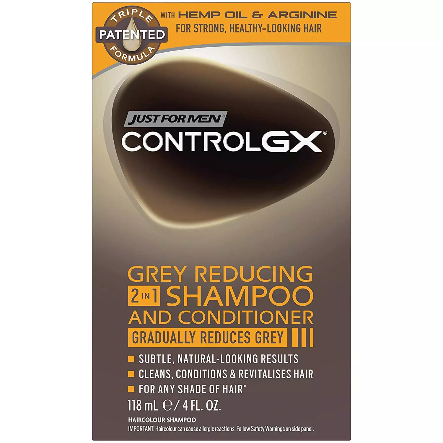 Шампунь і кандыцыянер Just For Men Control GX grey reducing 2-in-1; лепшыя шампуні для мужчын