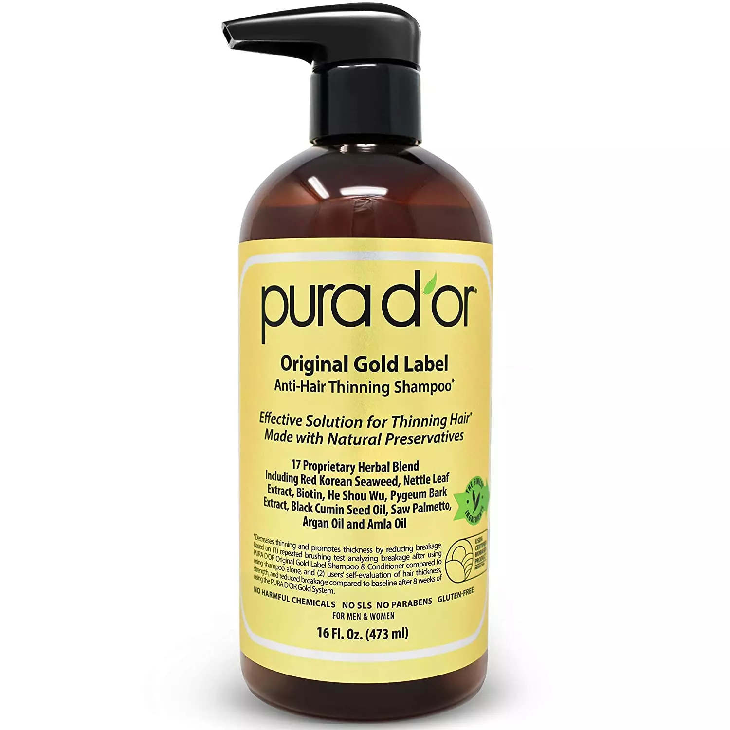 Pura D'Or Original Gold Label Anti-Hair Thinning Shampoo; පිරිමින් සඳහා හොඳම ෂැම්පු