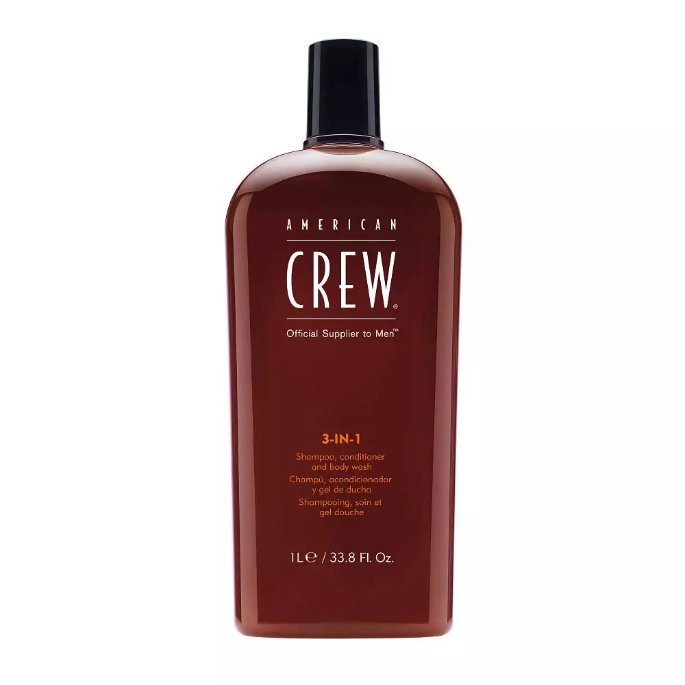 I-American Crew 3-in-1 Shampoo, i-Conditioner kanye nokugeza umzimba; i-shampoo engcono kakhulu yamadoda