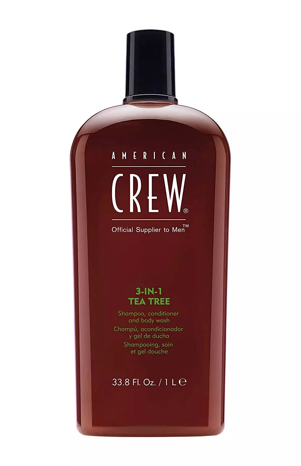 American crew 3 v 1 tea tree šampon, kondicionér, tělový mycí prostředek, 33,8 tekutých uncí; nejlepší šampony pro muže
