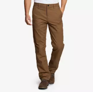 Човек у смеђим радним панталонама и браон чизмама